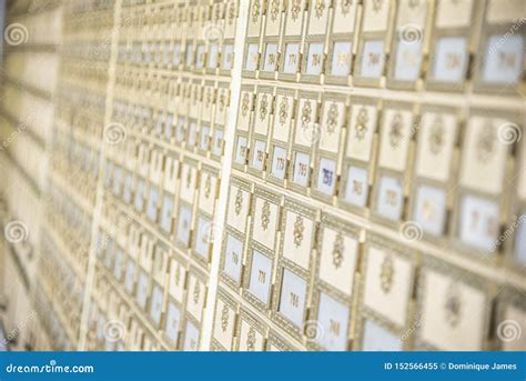 Mid Century Design Brass Post Office Mailboxes Stock Image Image Of Communication Post 152566455