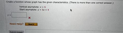solved create a function whose graph has the given