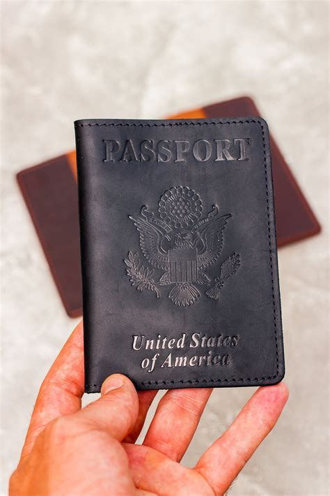 Personalized Leather Usa Passport Cover Usa Passport Holder Etsy