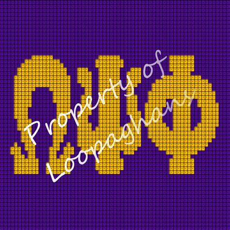 Omega Psi Phi Crochet Pillow Pattern Graph Loopaghans Custom Crochet And Ts