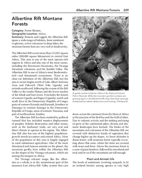 Pdf The Albertine Rift Montane Forests In Biomes And Ecosystems Encyclopedia Salem Press