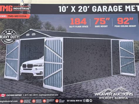 Tmg 10 X 20 Ft Metal Garage Shed Weaver Bros Auctions Ltd
