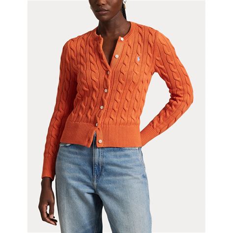 Polo Ralph Lauren Stretch Cotton Crewneck Cardigan Women