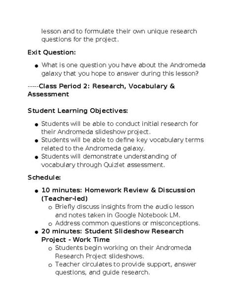 Andromeda Flipped Classroom Lesson Plan Editable By Rods Ecosystem Lab