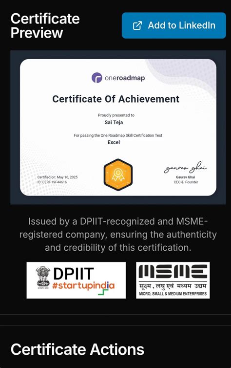 Excel Certification Dataskills Productivity Oneroadmap Msme