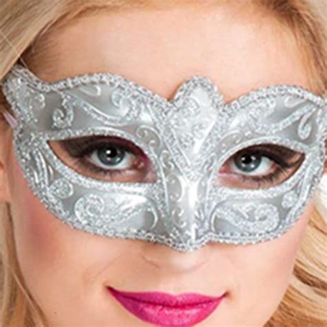 Silver Glitter Mask For Masquerade Balls Next Day Delivery