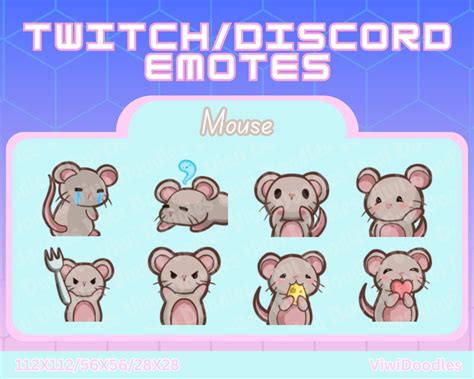 Cute Silly Mouse Rat Emote Pack Twitch Discord Youtube Stream Etsy