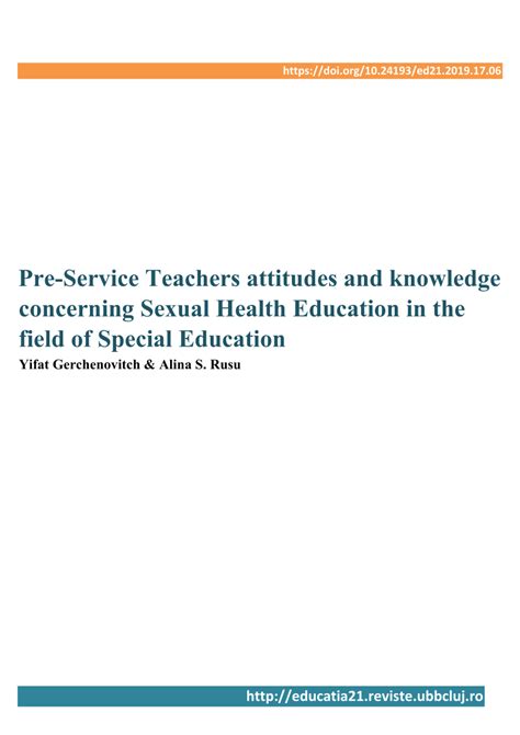 Pdf Pre Service Teachers Attitudes And Knowledge Concerning Sexual