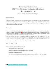 CMPT 355 Assignment 4 Pdf University Of Saskatchewan CMPT 355 Theory And Application Of