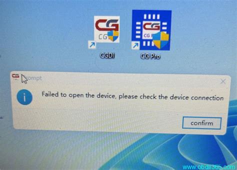 cgdi bmw ‘failed to open device error solution