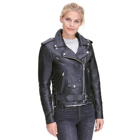 Real Classic Black Womens Leather Motorcycle Jacket