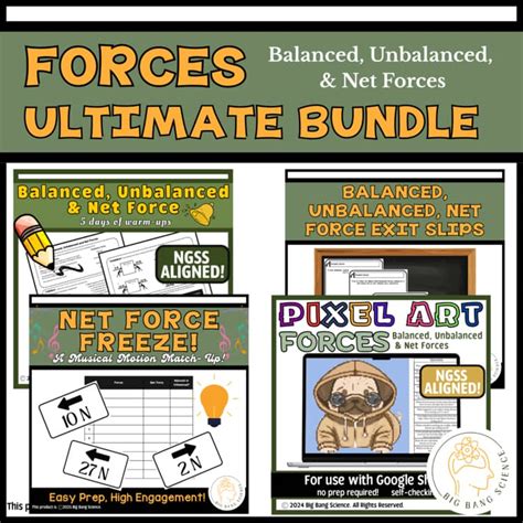 Physical Science Ultimate Bundle Balanced Unbalanced And Calculating Net Force