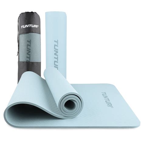Yoga Mat 8mm Pilates Mat Extra Thick Fitness Mat Light Blue
