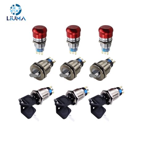 161922mm Switch Push Button Switch Dpdt Metal Selector Knob Dimmer