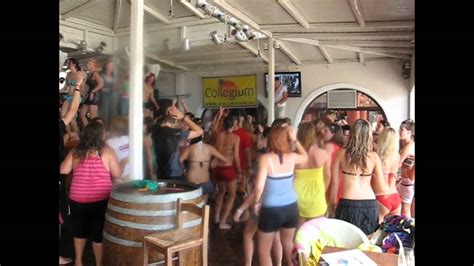 Beach Party At Perissa Beach Santorini Greece Youtube