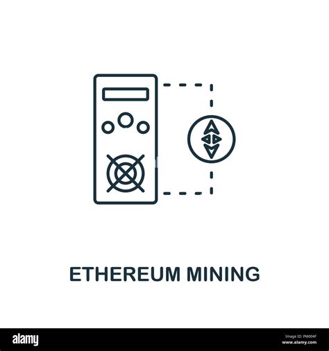 Ethereum Mining Outline Icon Monochrome Style Design From Crypto Currency Collection Ui Pixel