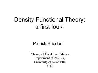 PPT Density Functional Theory PowerPoint Presentation Free Download ID
