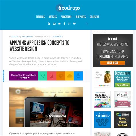 Applying App Design Concepts To Website Design Jquery Html5 Web