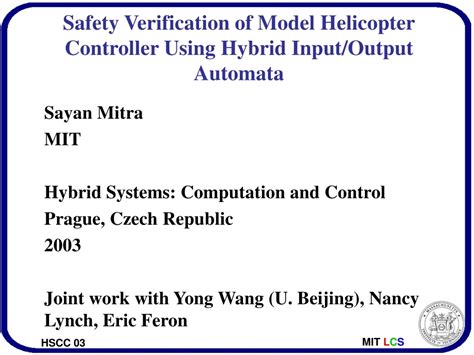 ppt safety verification of model helicopter controller using hybrid
