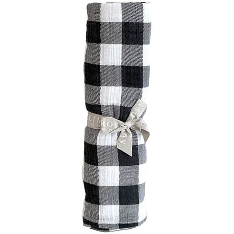 Alimrose Muslin Cotton Swaddle Black Check
