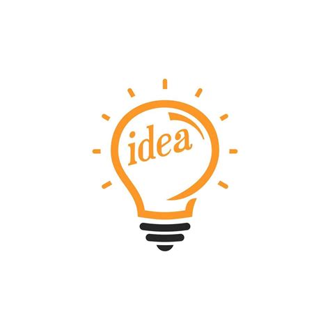 New Idea Symbol Flat Bright Cartoon Bulb Idea Icon Circle Logo