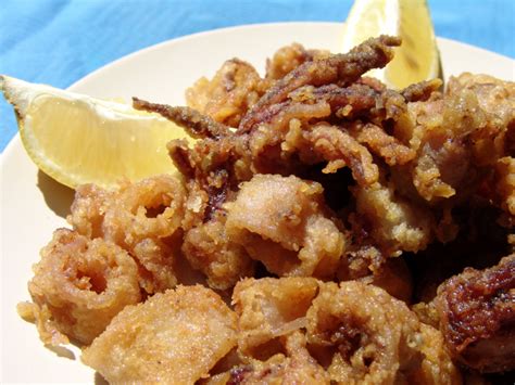 Fried Squid Cooking In Plain Greek
