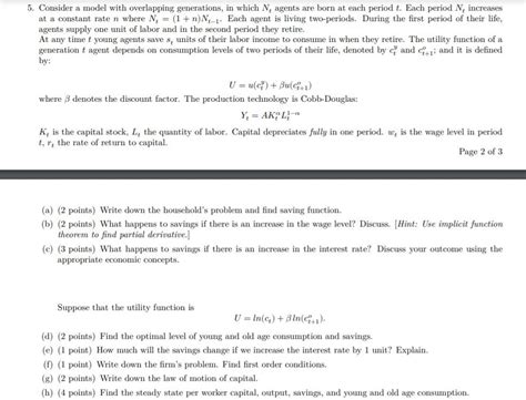 5 Consider A Model With Overlapping Generations In