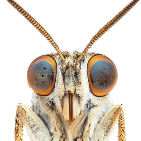 Extreme Close Up Of A Moth Face Showing Intricate Details Of Its Eyes