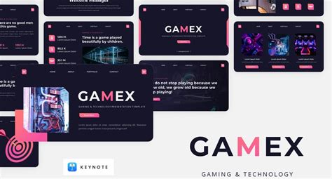 Gamex Шаблон Keynote доклада по играм и технологиям Шаблоны презентаций Включая бизнес и