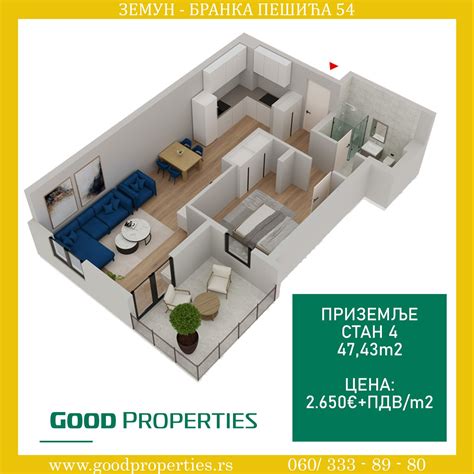 Good Properties Бранка Пешића 54 Завршетак радова АПРИЛ 2025 Стан бр 4 у приземљу са једном