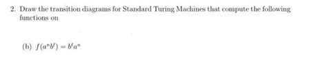 Solved Draw The Transition Diagrams For Standard Turing Chegg