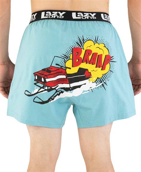 Lazyone Funny Boxers Snowmobile Boxer Humorous Underwear Gag Ts