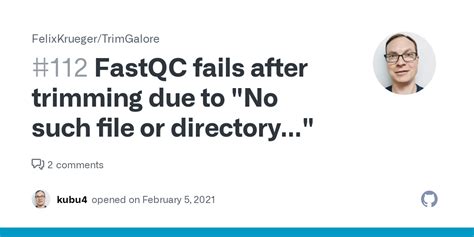 FastQC Fails After Trimming Due To No Such File Or Directory Issue FelixKrueger