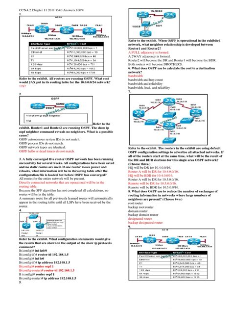 Ccna 2 Chapter 11 2011 Pdf Router Computing Routing