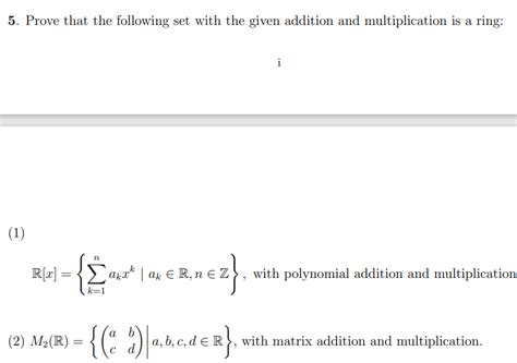 Solved 5 Prove That The Following Set With The Given Chegg Com