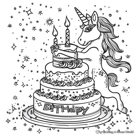 Unicorn Happy Birthday Coloring Pages Free And Printable