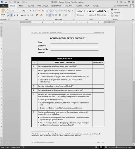 Iso 9001 2015 Management Review Template Prntbl