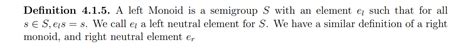 Solved 41 Semigroups And Monoids Definition 411