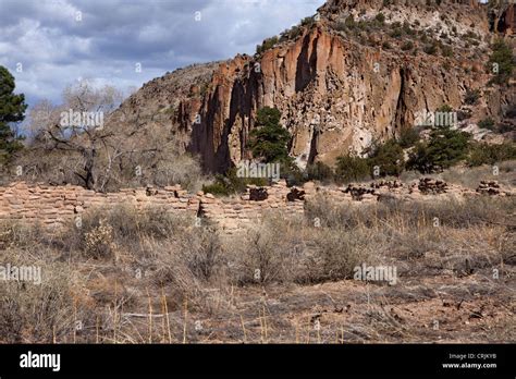 Historic Pueblo Dwellings In Bandelier National Monument New Mexico