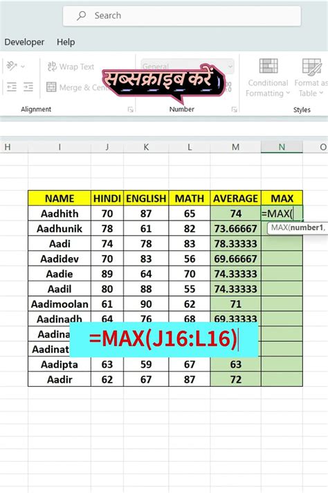 Average And Max Formula In Excel Excel Exceltips Exceltutorial