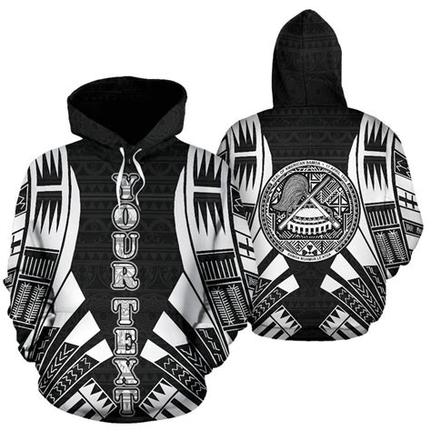 American Samoa All Over Custom Personalised Hoodie Black Tattoo Style