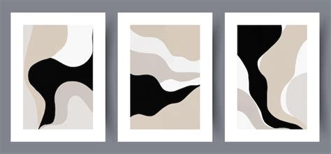 Premium Vector Abstract Geometric Curved Stripes Wall Art Print