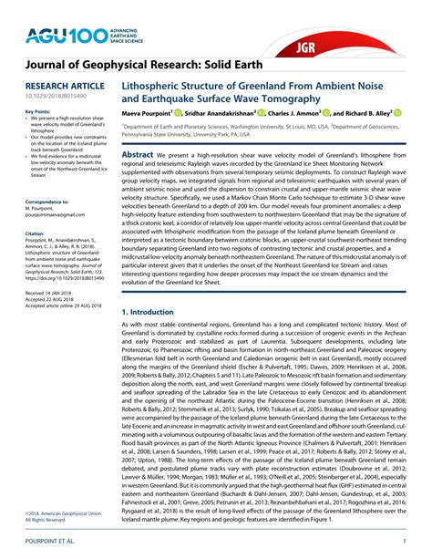 Pdf Lithospheric Structure Of Greenland From Ambient Noise And Earthquake Surface Wave Tomography