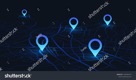 Gps Tracking Map Track Navigation Pins On Royalty Free Stock Vector