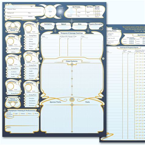 2024 Dnd Custom Character Sheet For Dungeons And Dragons Dnd One