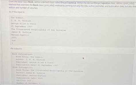 Solved Given The Base Class Book Define A Derived Class Chegg