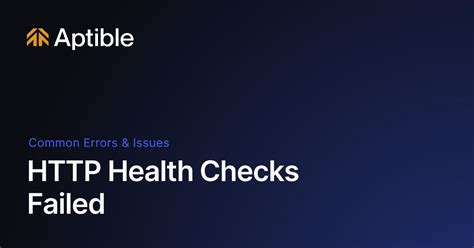 Health Checks Failed Aptible