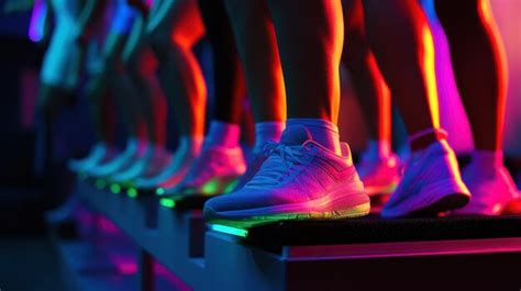 Fitness Class With Step Aerobics Premium Ai Generated Image