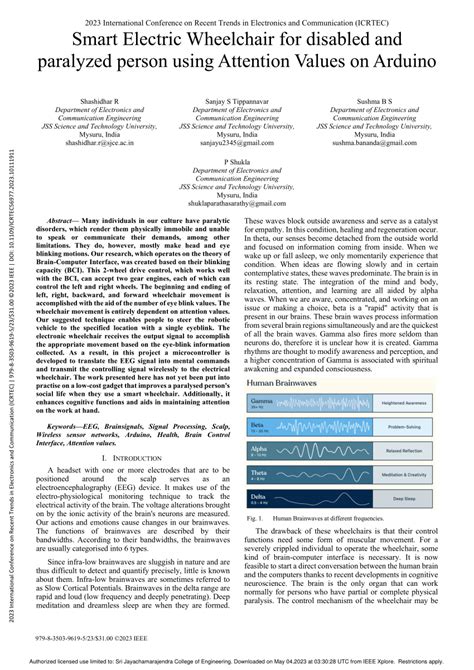 Pdf Smart Electric Wheelchair For Disabled And Paralyzed Person Using