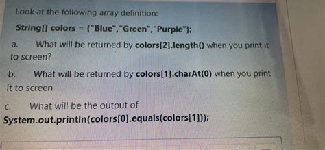 Solved Look At The Following Array Definition String